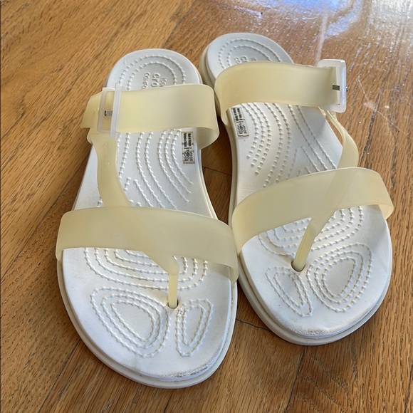 CROCS | Shoes | Crocs Translucent Yellowish White Tulum Sandals | Poshmark
